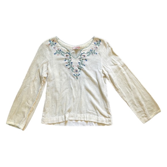 Foxmoor | Tops | Vintage Foxmoor Bohemian Lightweight Top Cream Floral ...